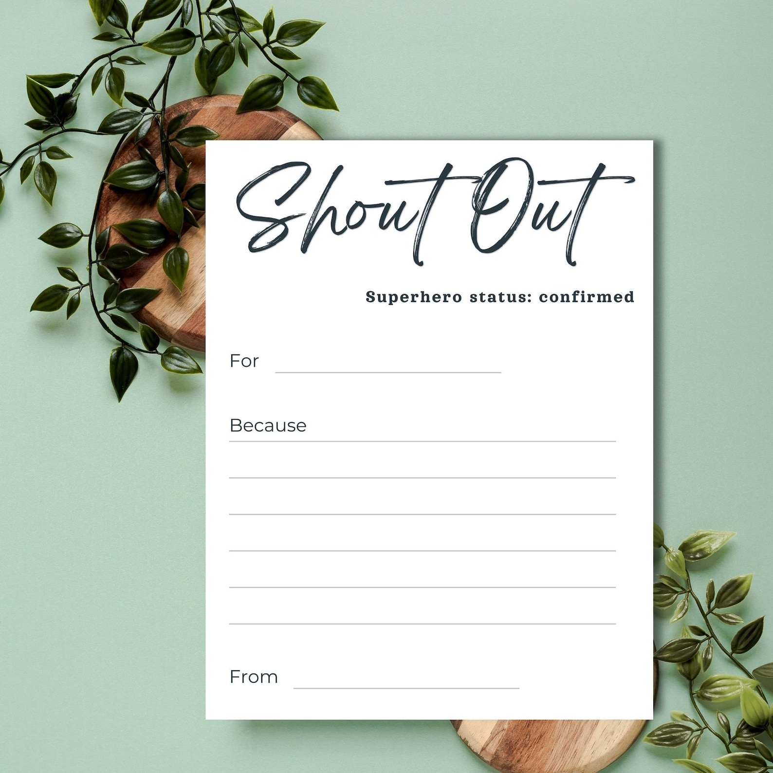 Staff Shout Out Cards - Employee Engagement - Printable Templates ...