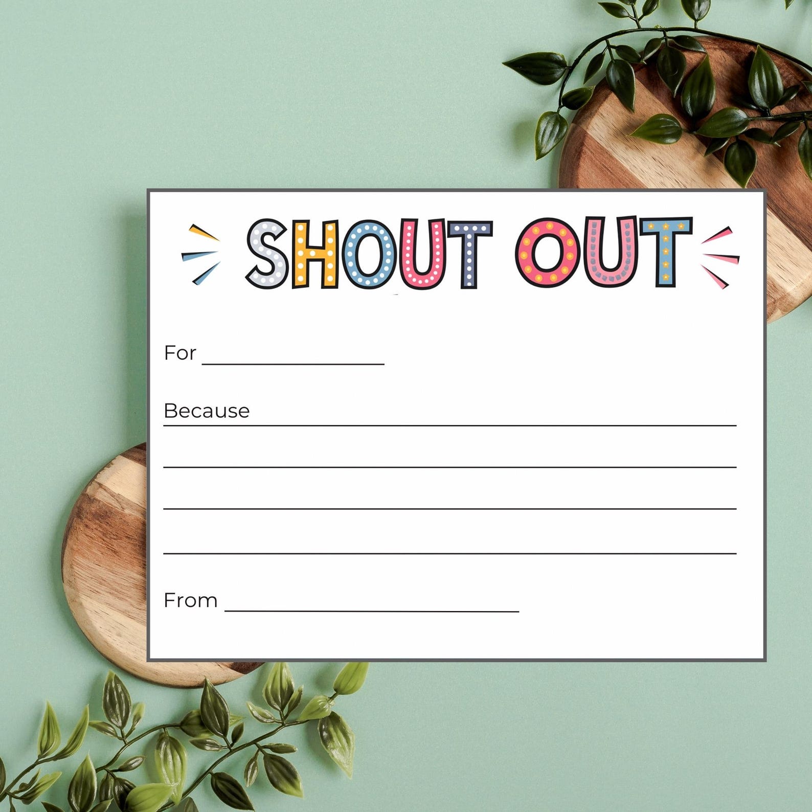 Staff Shout Out - Employee Engagement - Printable Templates - Kindness ...