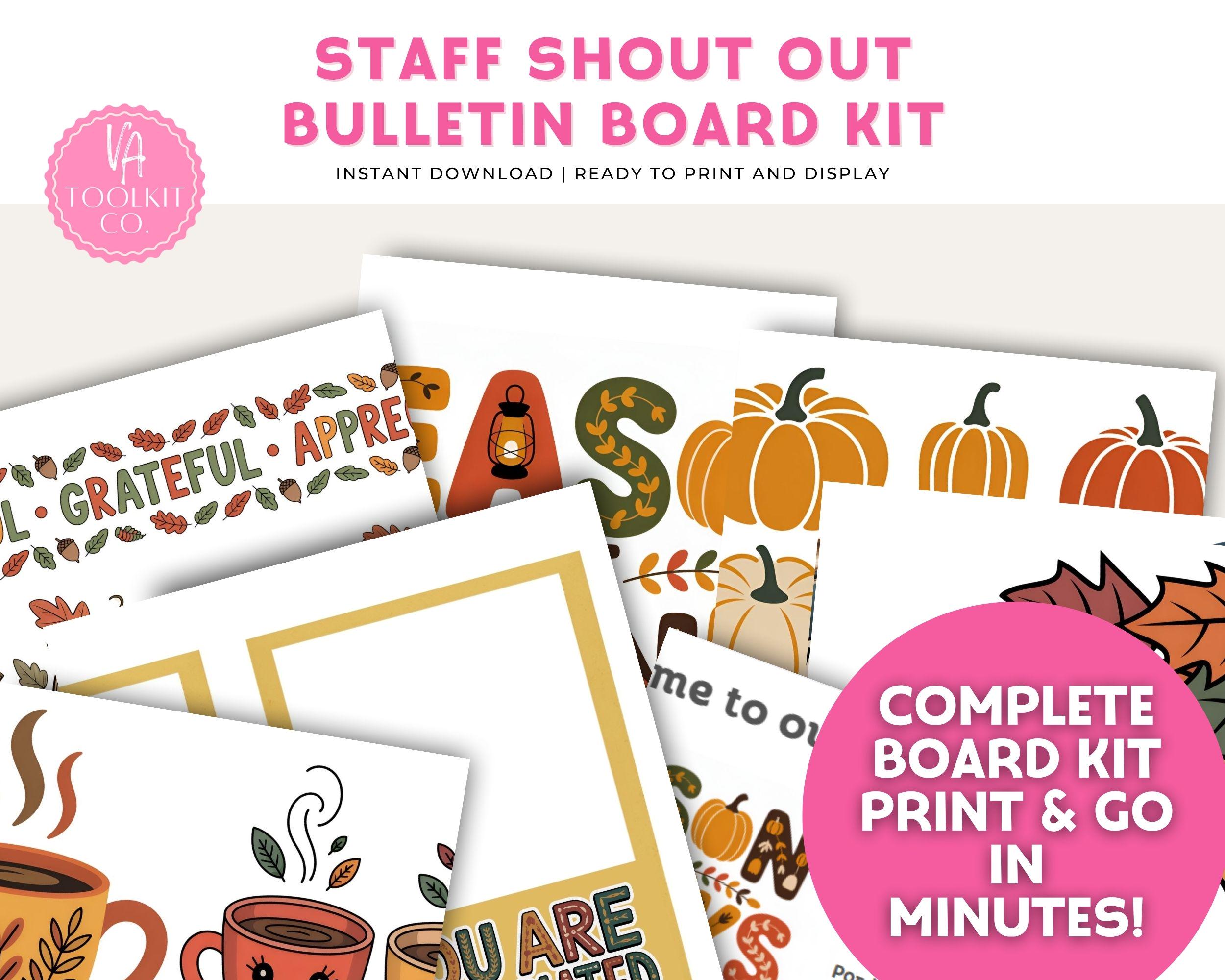 Staff Shout Out Board, Employee Recognition Kit, Staff Appreciation ...