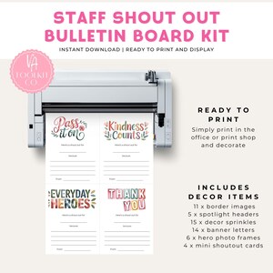 Staff Shout Out Bulletin Board Kit | Employee Recognition Board ...