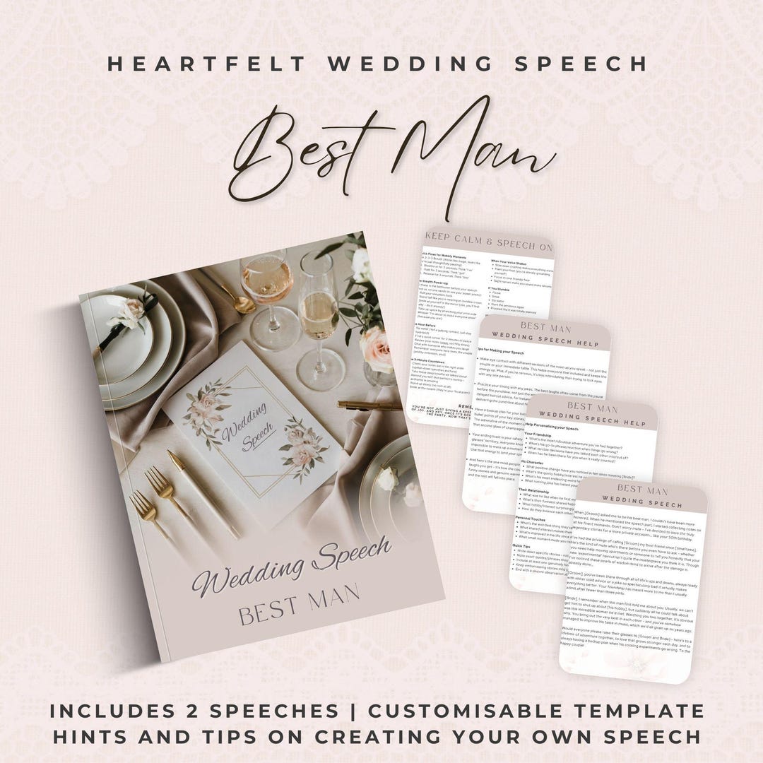 Best Man Wedding Speech | Groom Speech | S Speech Card | Digital ...