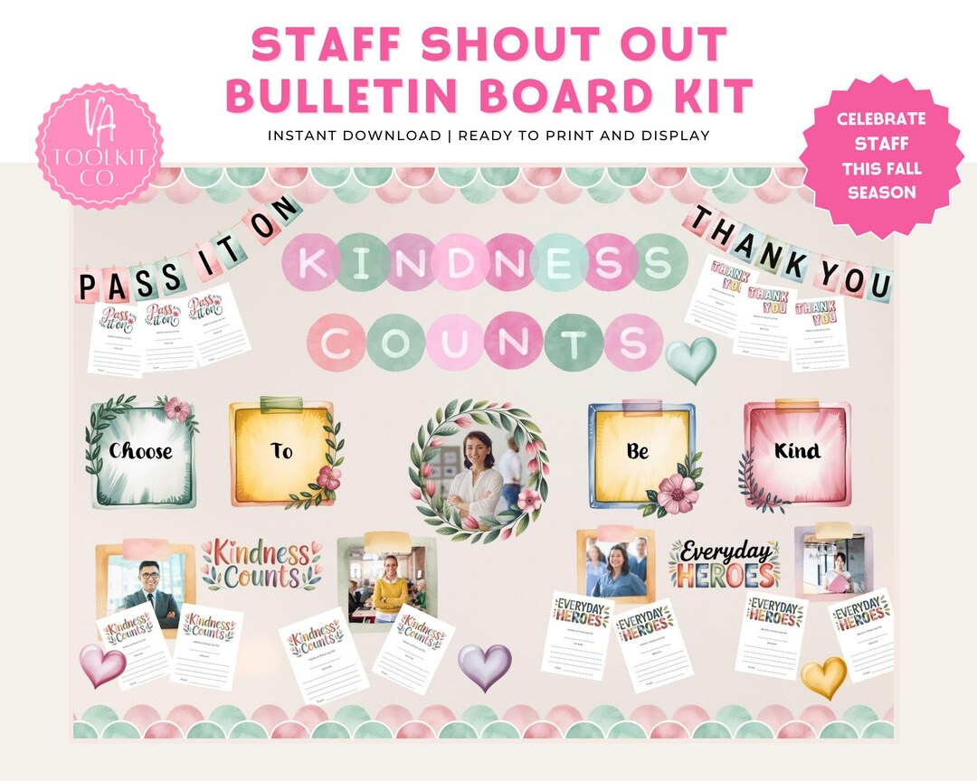 Staff Shout Out Bulletin Board Kit | Employee Recognition Board ...