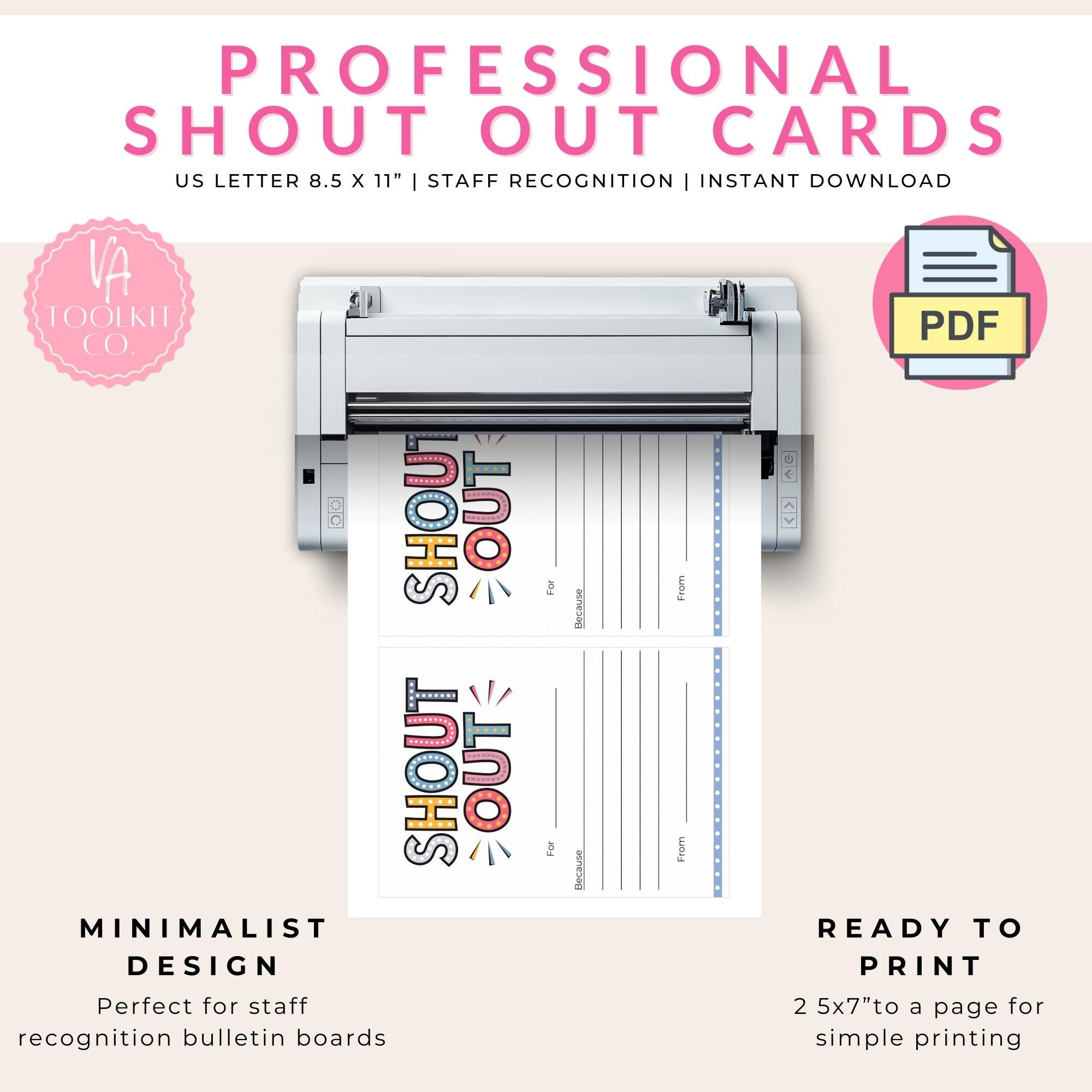 Staff Shout Out - Employee Engagement - Printable Templates - Kindness ...