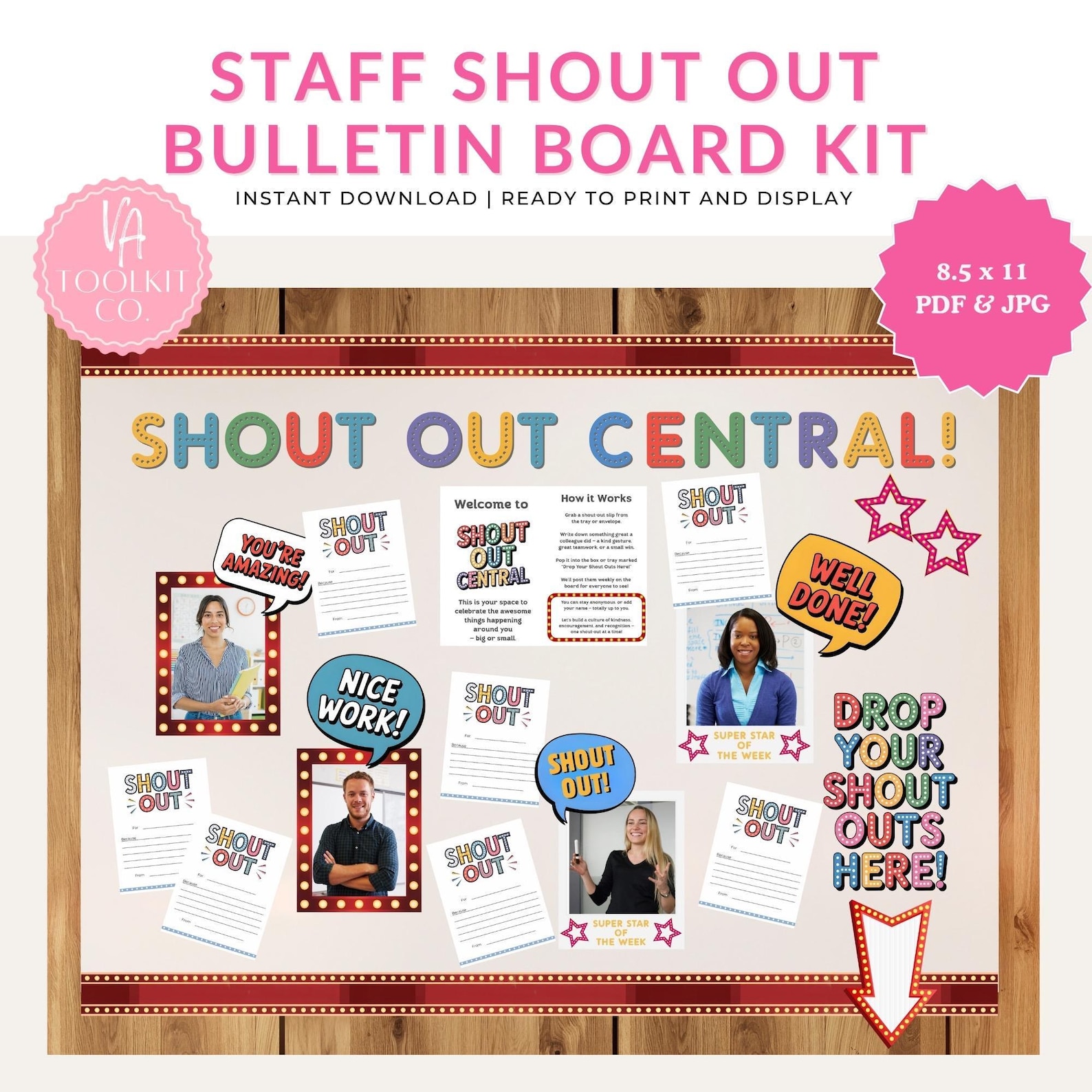 Staff Shout Out Board, Employee Recognition Bulletin, Staff ...