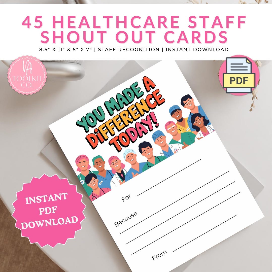 Shout Out Staff Cards for Medical Teams - Templates for Employee ...
