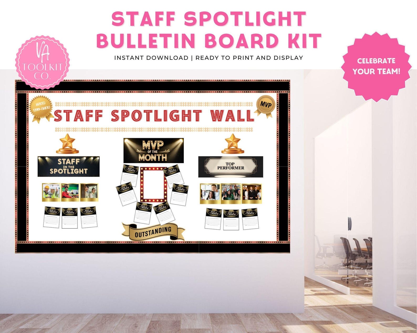 Employee Recognition Bulletin Board – Spotlight Staff Appreciation ...