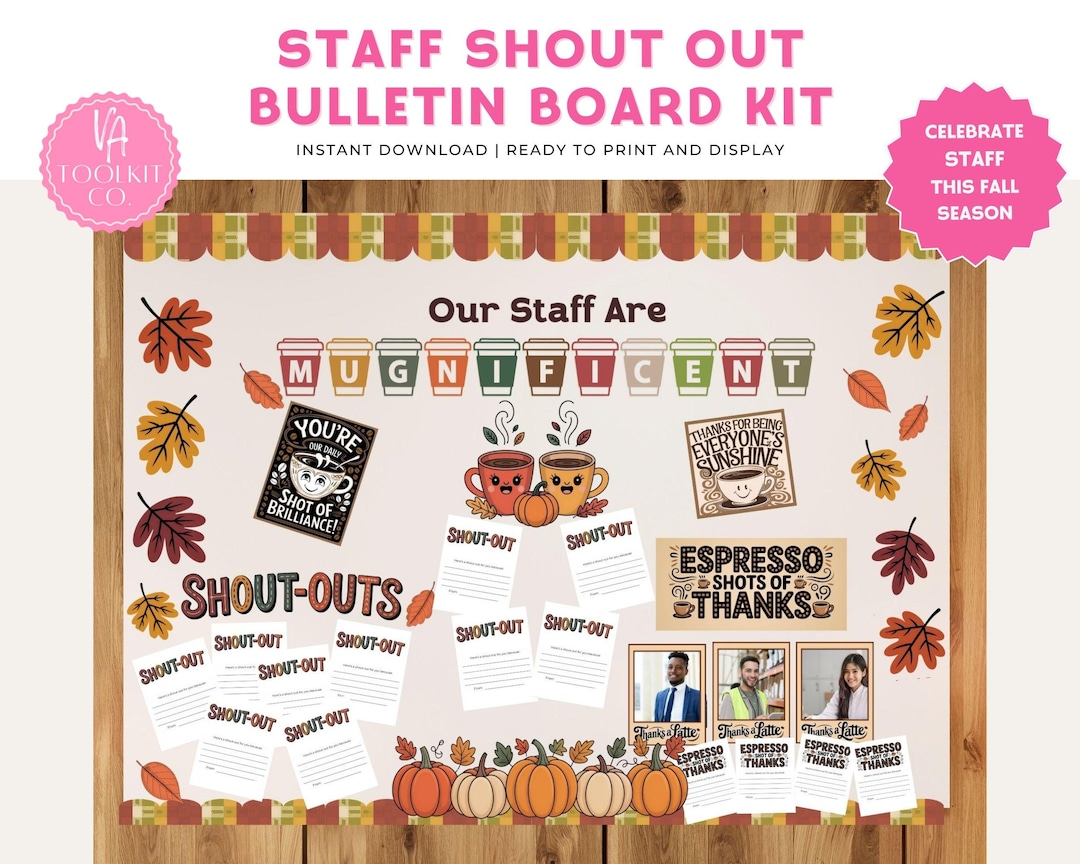 Fall Bulletin Board Kit Staff | Fall Classroom Decor | Digital Download ...