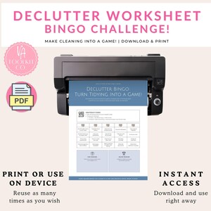 Declutter Bingo Challenge, Printable Cleaning Game, Spring Cleaning ...