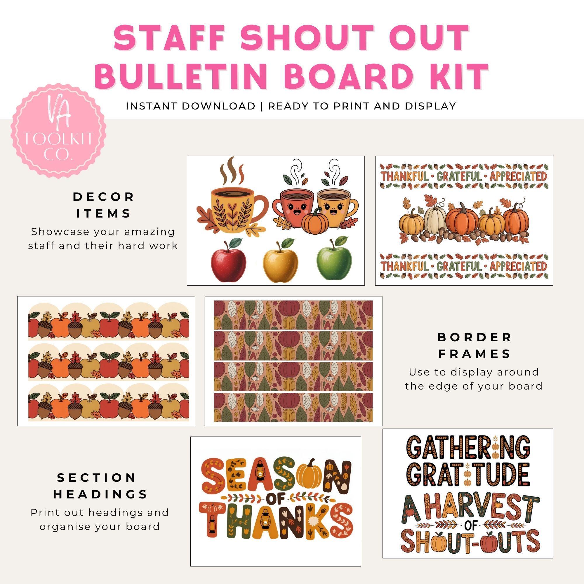 Employee Recognition Bulletin Board – Thanksgiving Staff Appreciation ...