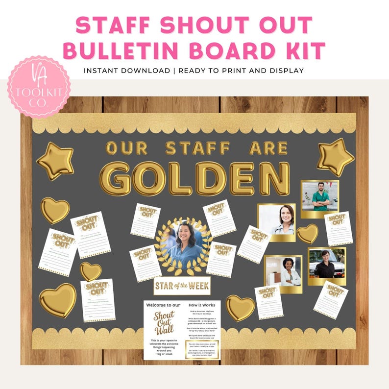 Staff Shoutout Bulletin Board, Employee Appreciation Kit, Positive Team ...
