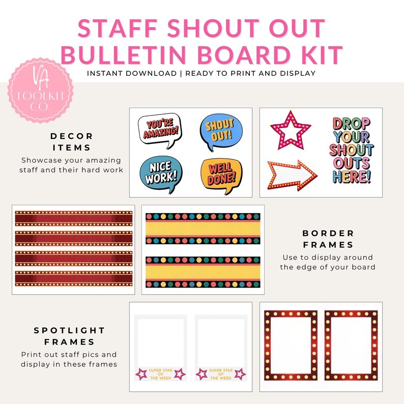 Staff Shout Out Board, Employee Recognition Bulletin, Staff ...