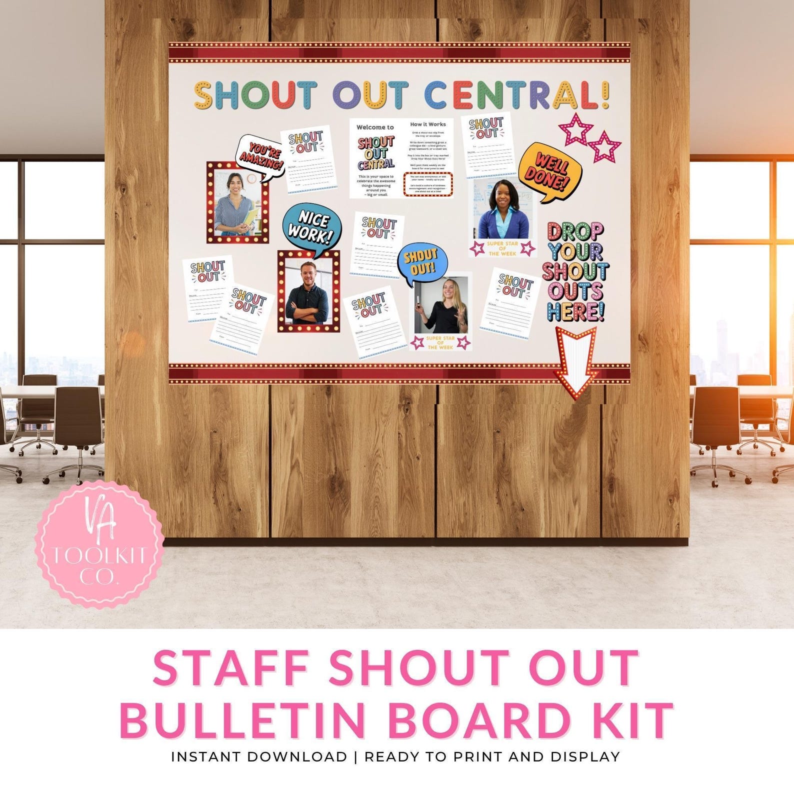Employee Recognition Bulletin Board – Staff Shout Out Appreciation ...