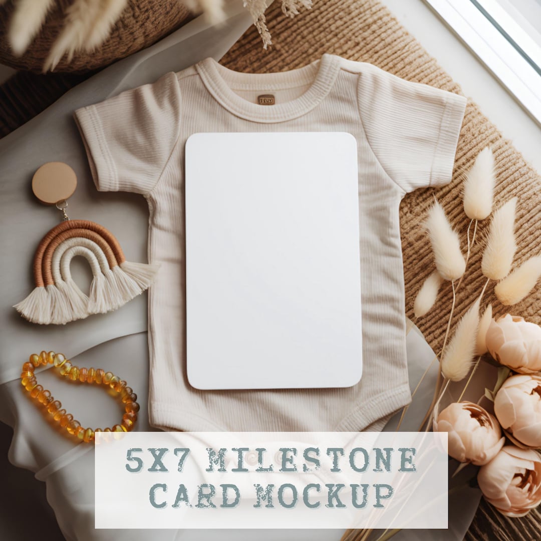 Baby Milestone Card Mockups, Editable Nursery Invitation Template ...