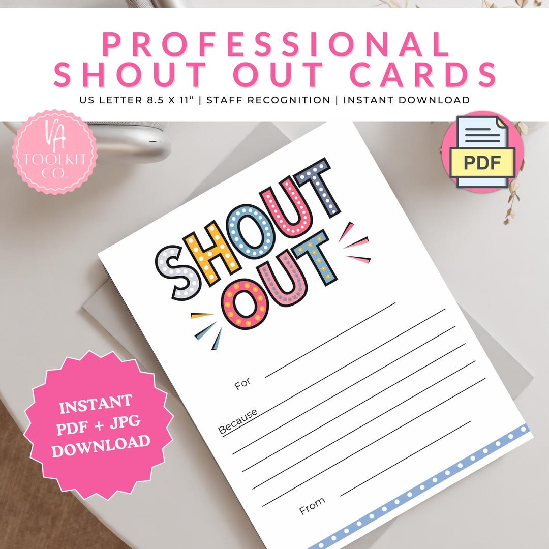Staff Shout Out - Employee Engagement - Printable Templates - Kindness ...
