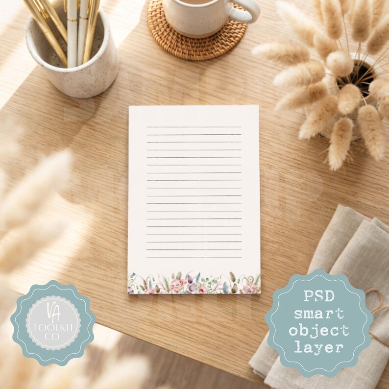 5X7 Note Pad Mockup, Custom Notepad Design, Realistic Paper Pad Mockup ...