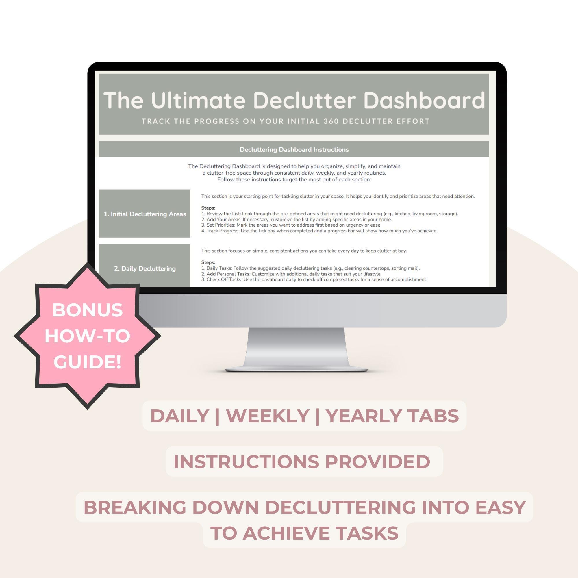 Cleaning Checklist Spreadsheet | Google Sheets | Declutter Planner ...