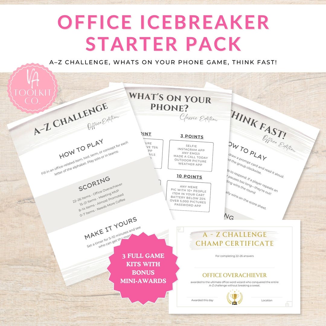 Office Party Games Pack, Fun Printable Team Building Activities ...