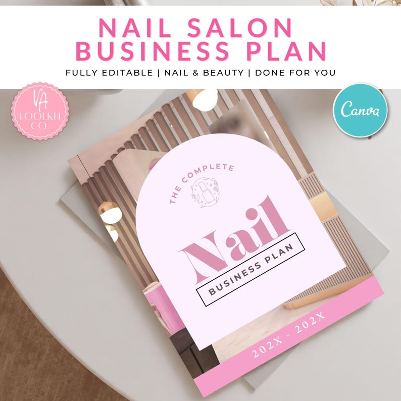 Editable Nail Salon Business Plan Template | Canva Printable Salon ...