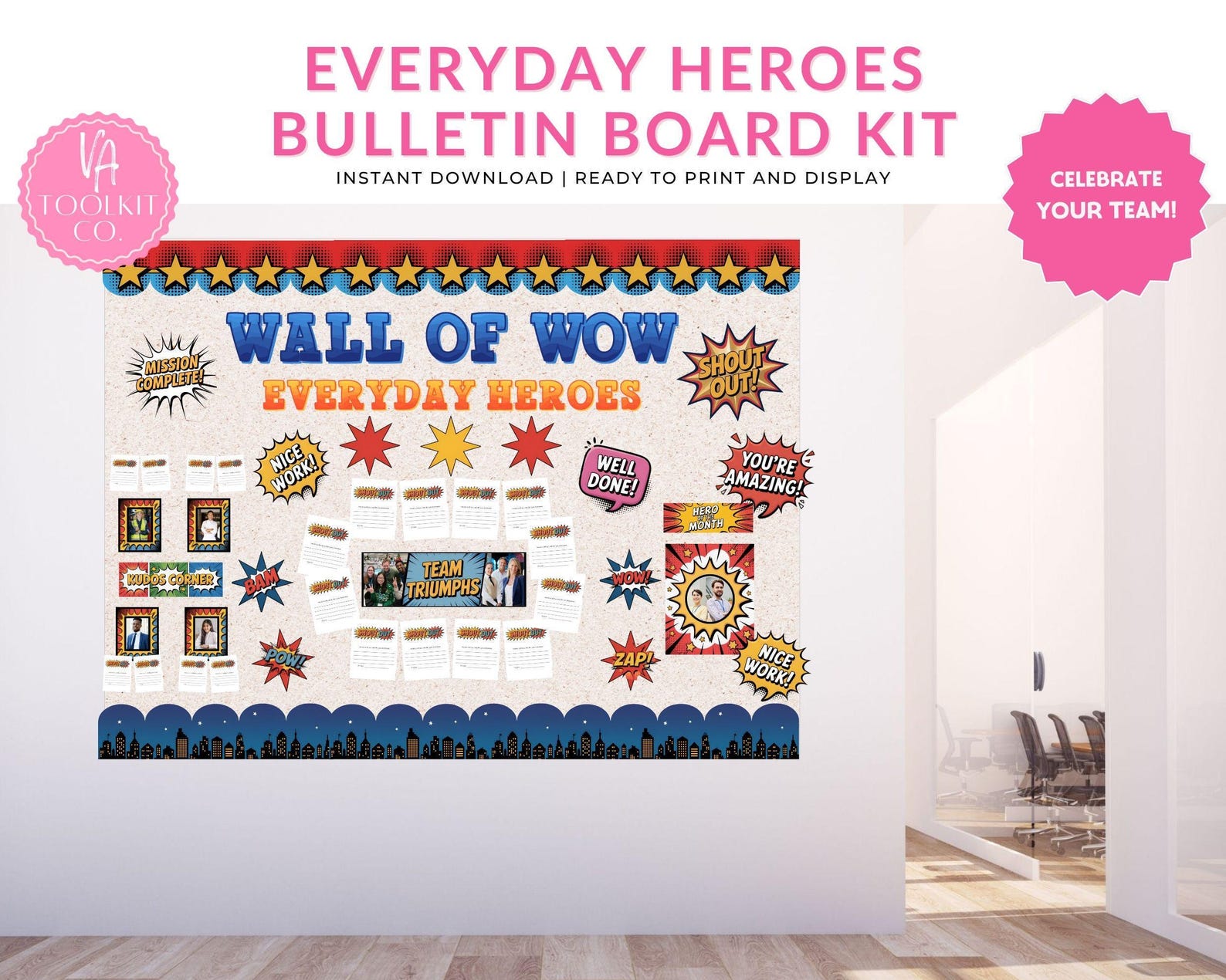 Employee Recognition Bulletin Board – Wall of Wow Staff Appreciation ...