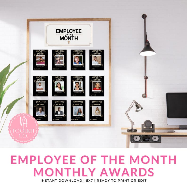 Employee of the Month Award, Printable Editable Template, Staff ...
