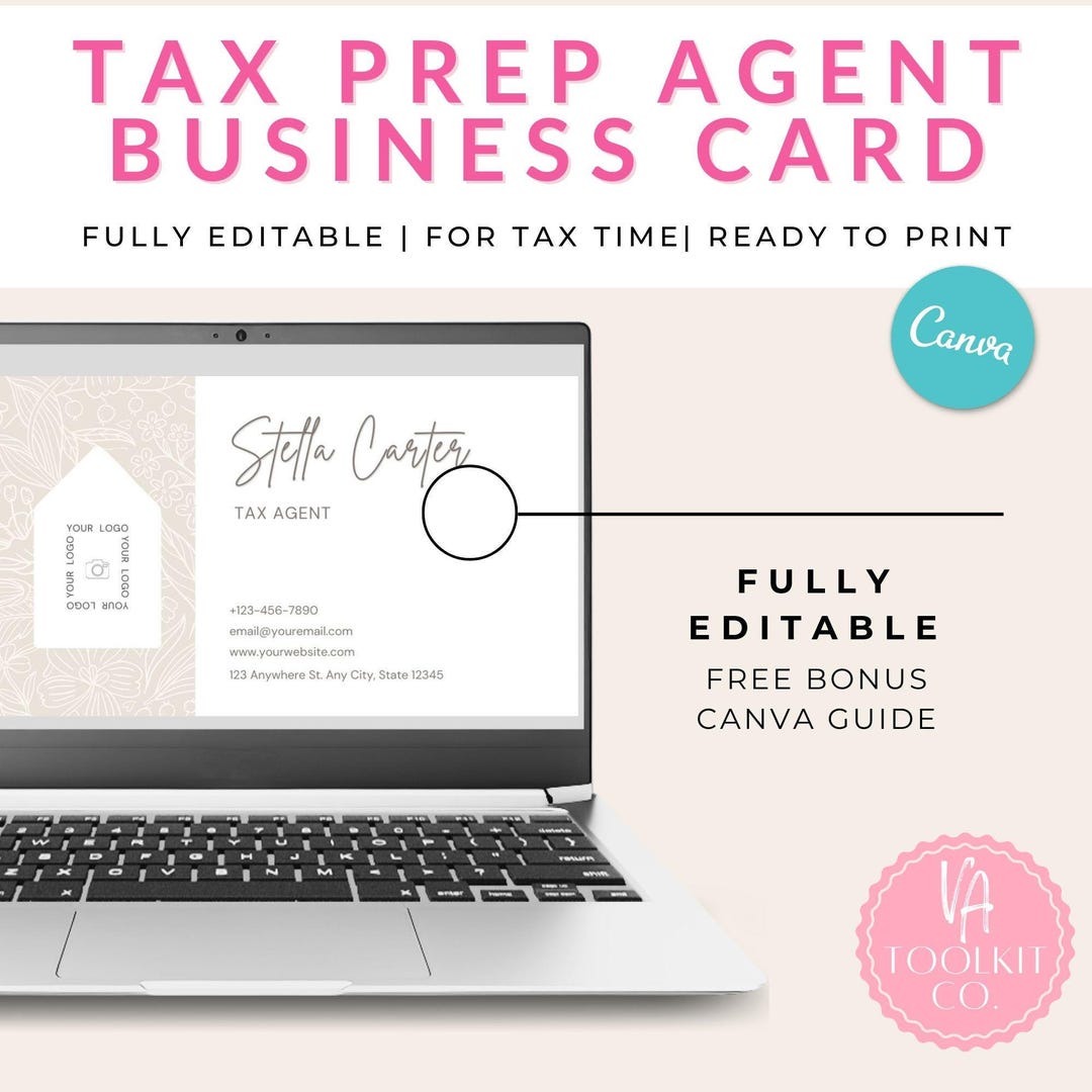 Editable Tax Preparation Business Card Template | Professional Design ...