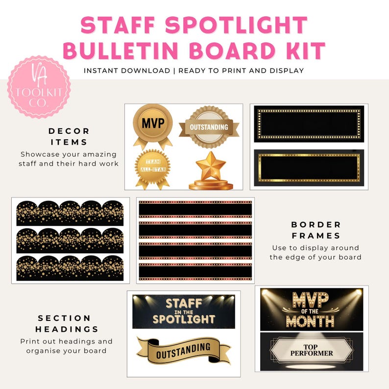 Spotlight Bulletin Board, Staff Shout Out Board, Employee Recognition ...
