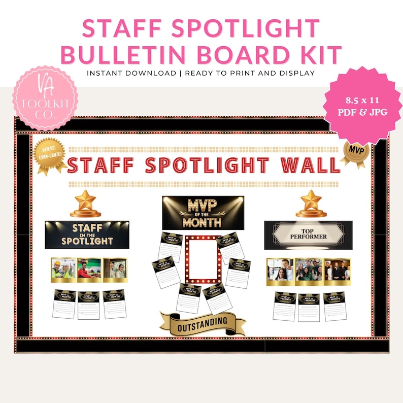 Spotlight Bulletin Board, Staff Shout Out Board, Employee Recognition ...