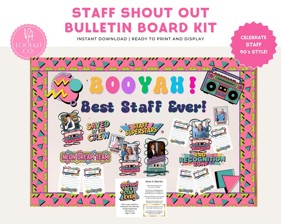 Staff Shout Out Bulletin Board, Employee Recognition Kit, Staff ...