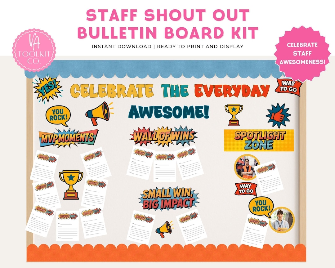 Employee Recognition Bulletin Board – Retro Pop Staff Appreciation ...