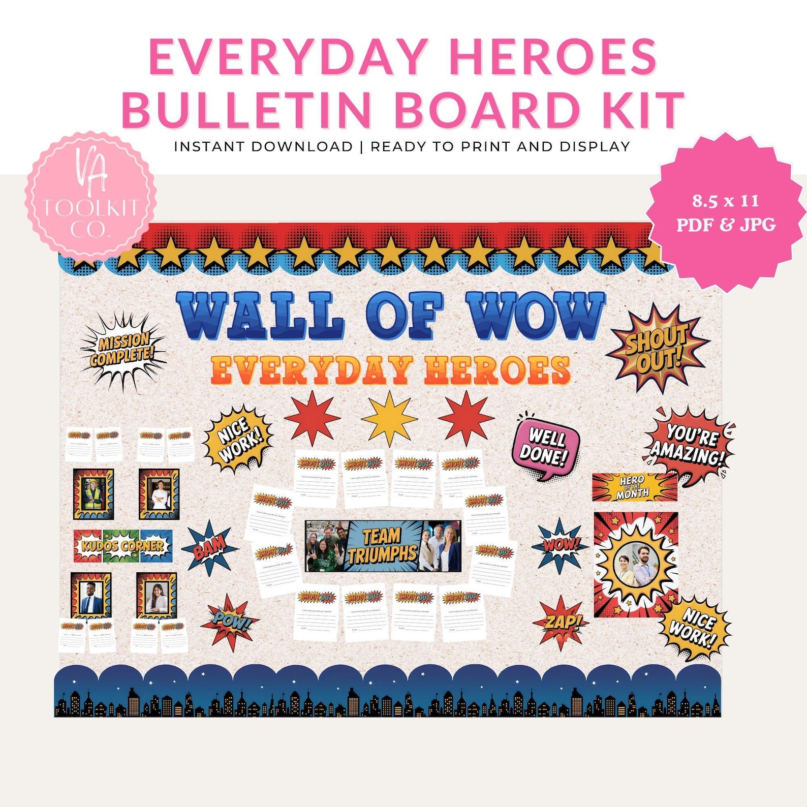 Employee Recognition Bulletin Board – Wall of Wow Staff Appreciation ...