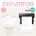 Client Intake Form - Editable - Social Media Management - Digital ...