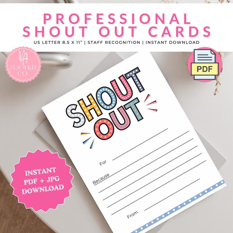 Printable Shout Out Cards - Etsy