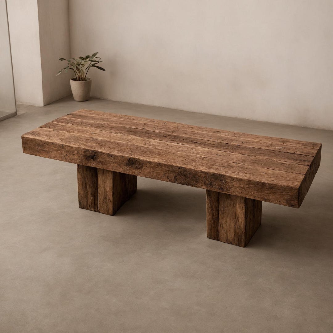 Rustic Solid Wood Bench | Handmade Farmhouse Entryway Seat - Etsy