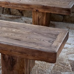 Rustic Solid Wood Bench | Handmade Farmhouse Entryway Seat - Etsy