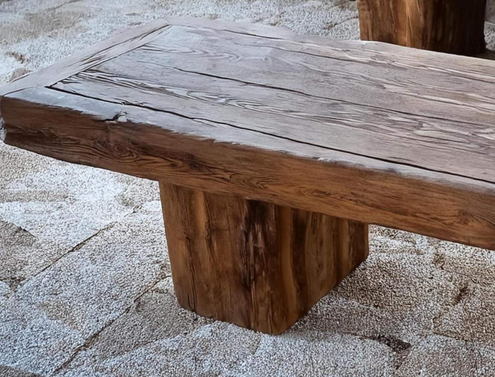 Rustic Solid Wood Bench | Handmade Farmhouse Entryway Seat - Etsy