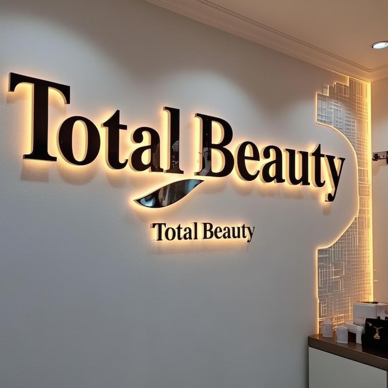 3D Metal Backlit Sign, Custom Illuminated Metal Sign,storefront Custom ...
