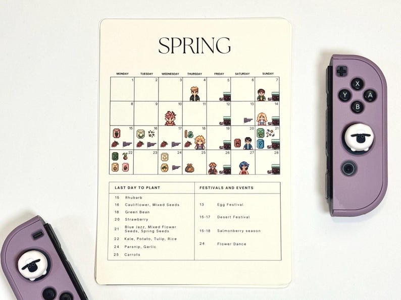 Stardew Valley Calendar Cards | Cozy Gaming Desk Decor, Stardew Gift - Etsy