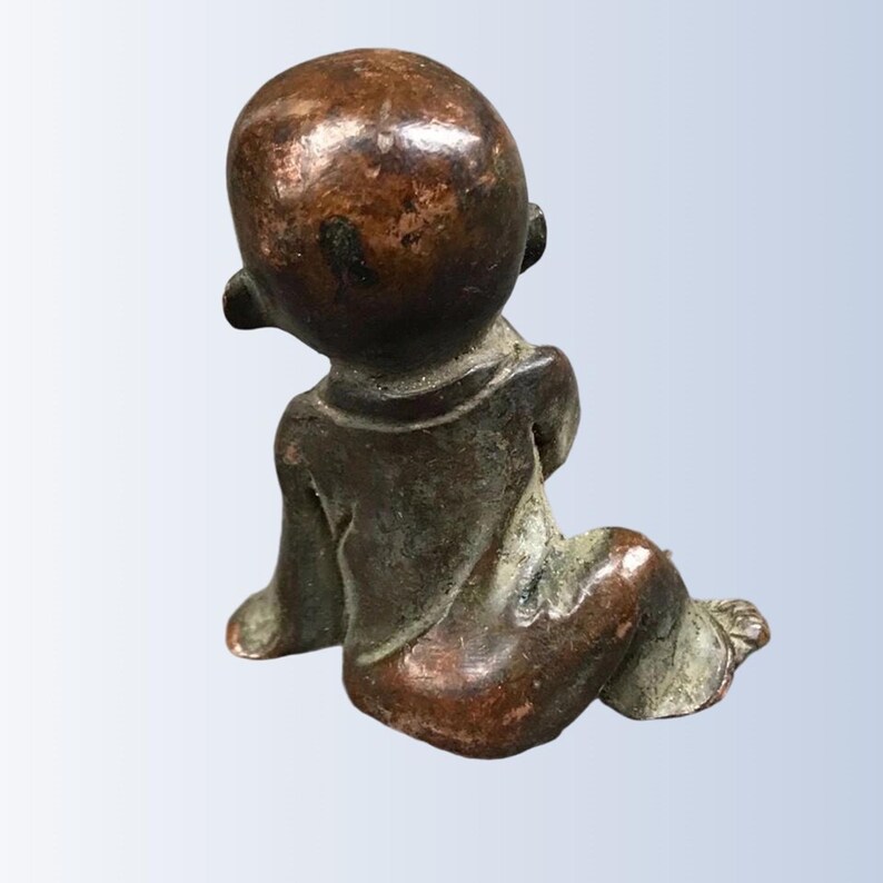 Copper Fortune Little Monk Fortune Buddha Statue Smiling Face Sculpture ...