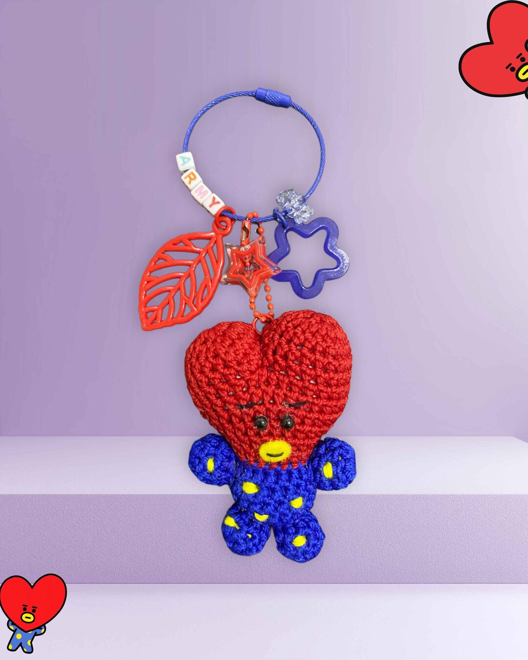 BT21 Crochet Keychain, BTS Army Charm, K-pop Bag Accessory, BT21 ...