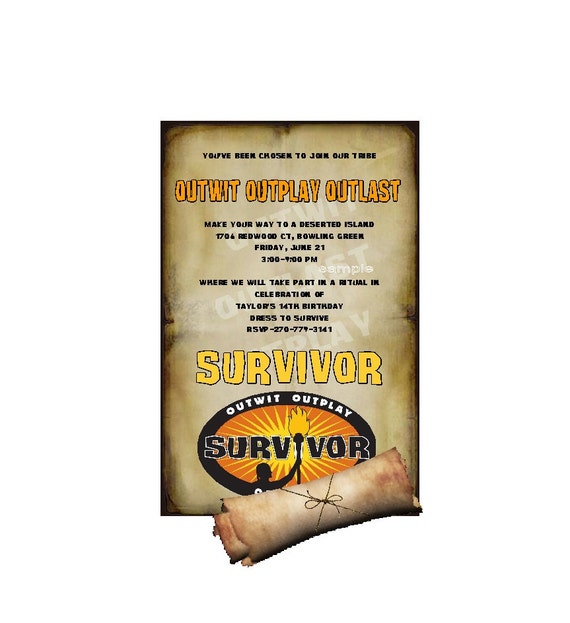 Items Similar To Custom Survivor Birthday Party Scroll Invitations On Etsy