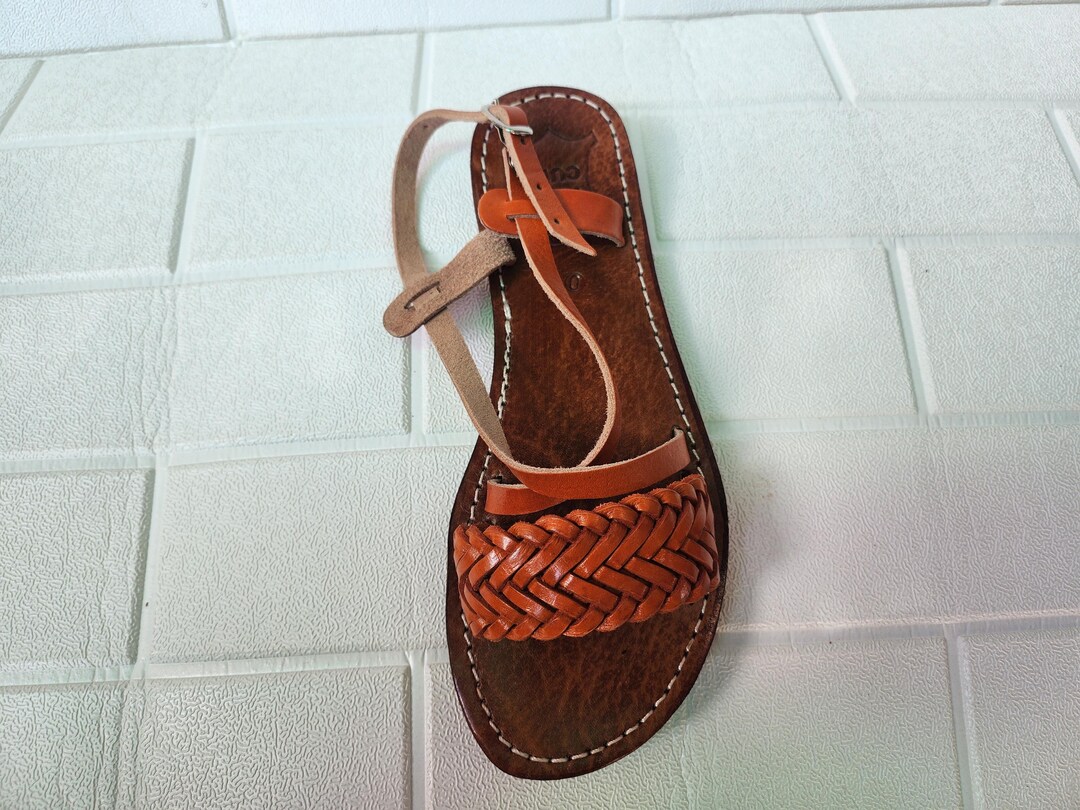 Handmade Moroccan Leather Sandals for Women – Braided Slide Sandal With ...