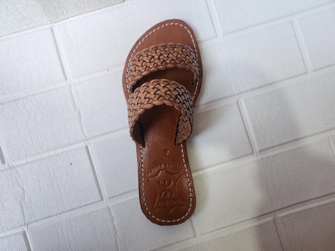 Handmade Moroccan Leather Sandals for Women - Boho Braided Leather ...