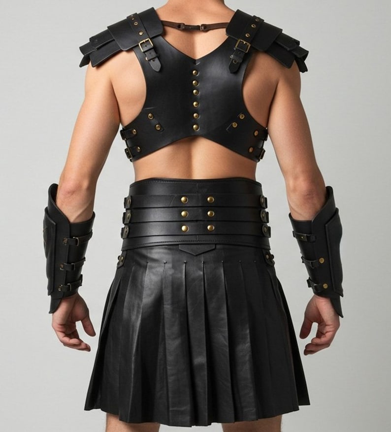 Gladiator Leather Armor Set Roman Warrior Costume | Medieval Chestplate ...