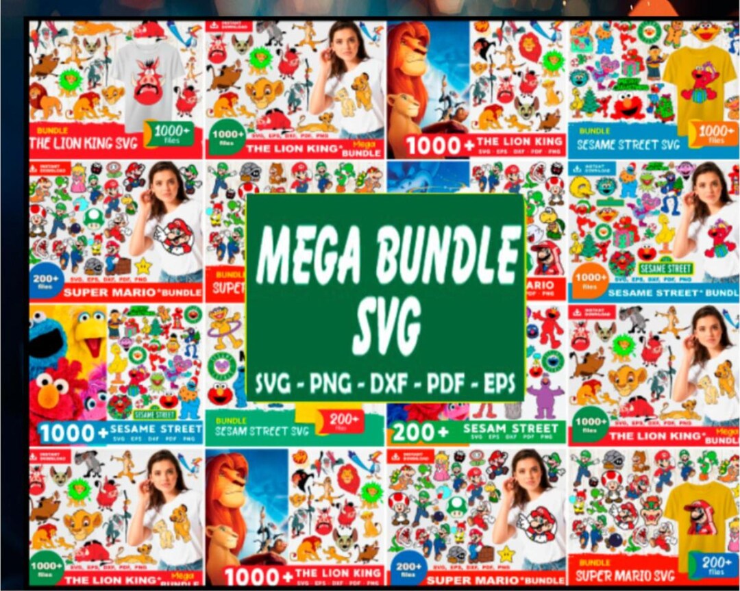 Sesame Street and Mario Mega Bundle Svg, Sesame Treet Svg, Mario Svg - Etsy