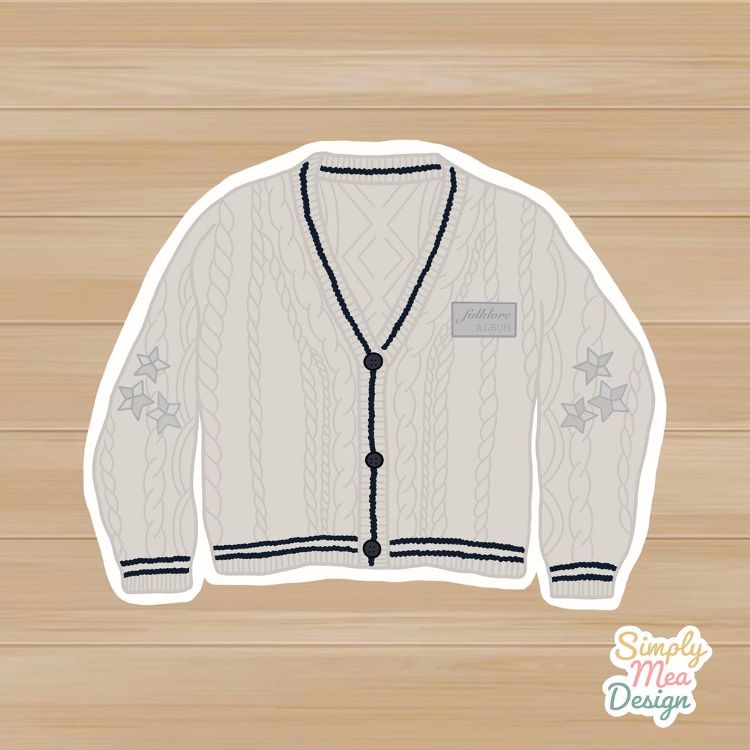 Folklore Cardigan Sticker, Taylor Swift Inspired Sticker, Sticker Decal ...