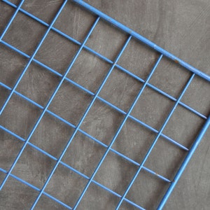 Vintage 80s Blue Painted Metal Grid for Display or Decoration Sale - Etsy