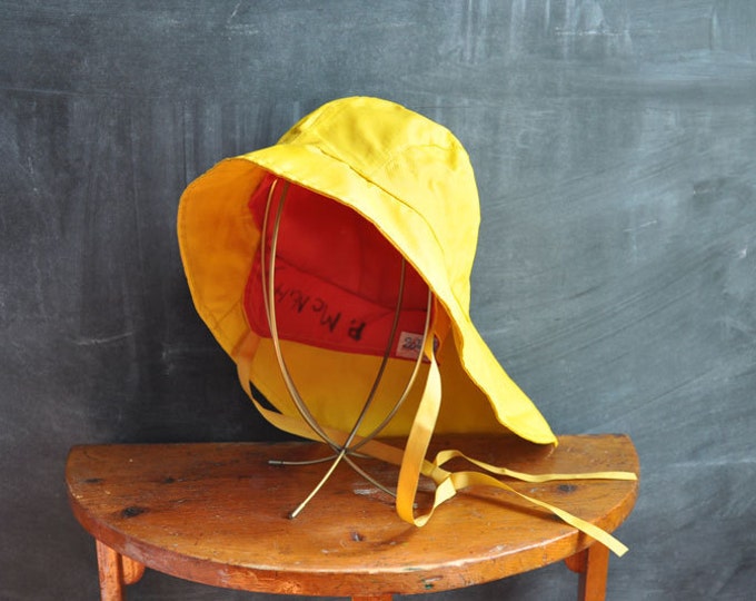 Vintage Sou'wester Fisherman's Hat Yellow Rain Hat Old Salty or ...