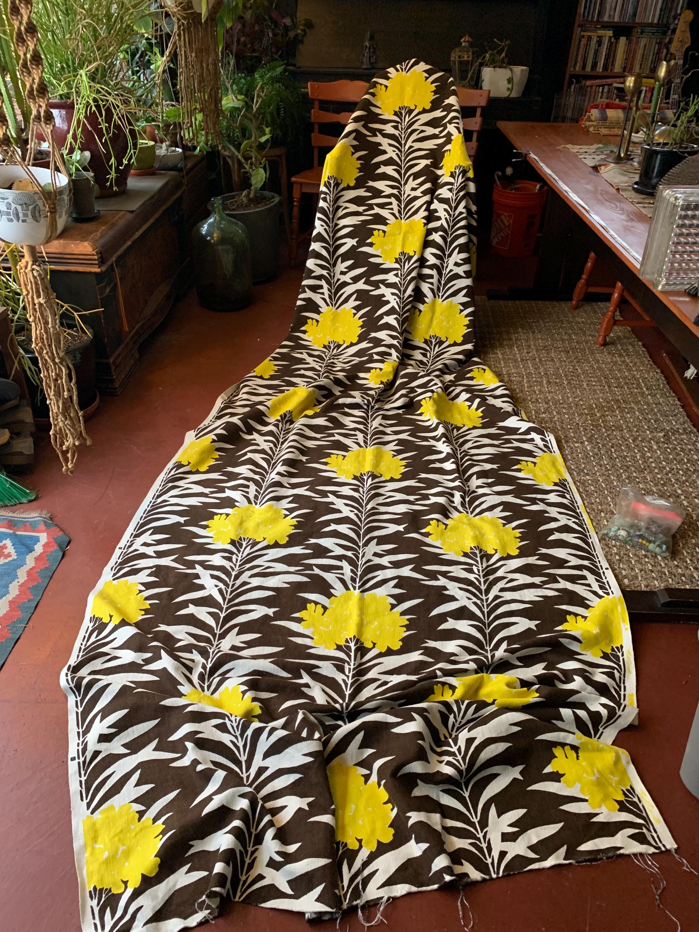 Vintage MCM Floral Fabric Yardage Textile Janet Cornell for Bassett ...
