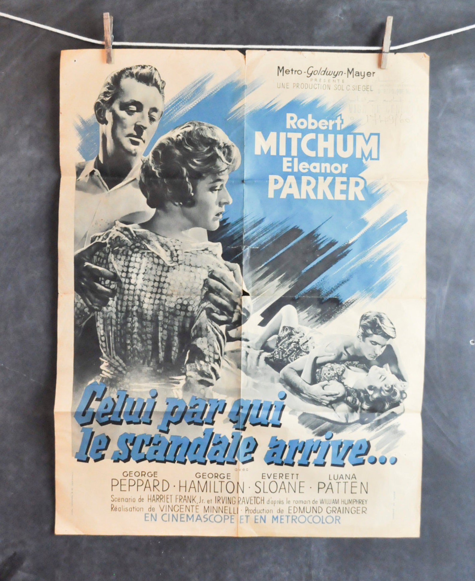 Vintage French Movie Poster for the Hollywood Film - Home From the Hill ...