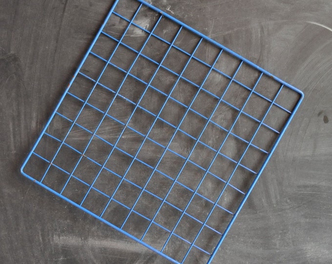 Vintage 80s Blue Painted Metal Grid for Display or Decoration - Etsy